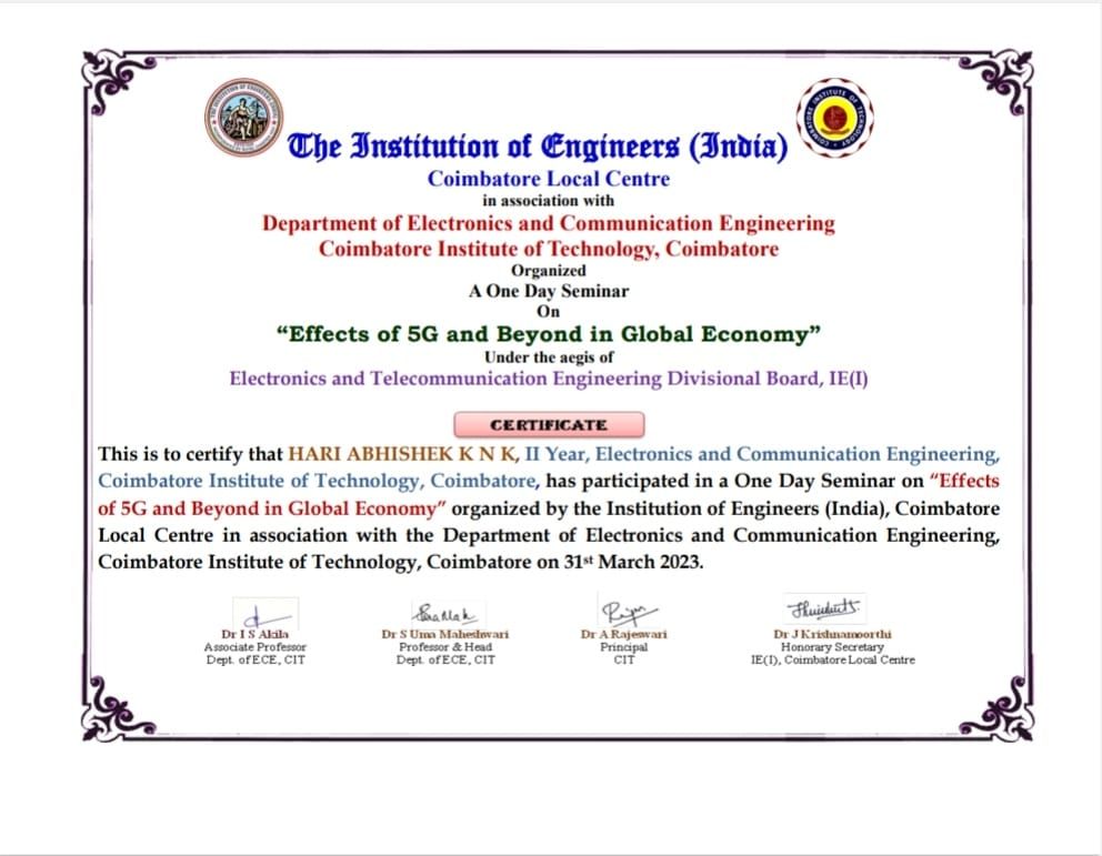 Hari Abhishek K N K on LinkedIn: Seminar on Hari Abhishek K N K on LinkedIn: Seminar on