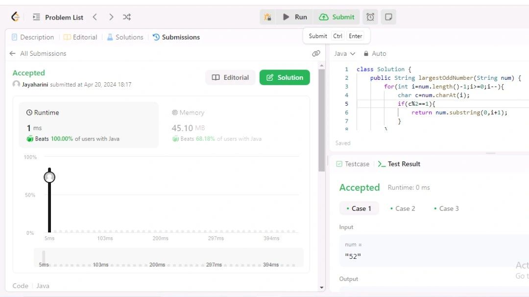 🚀LeetCode Problem #1-1930.Largest odd number in String | Jayaharini J 🚀LeetCode Problem #1-1930.Largest odd number in String | Jayaharini J