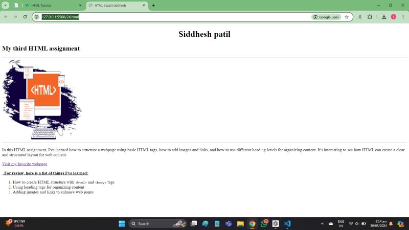Siddhesh patil on LinkedIn: Introducing My First Web Page on HTML: Siddhesh patil on LinkedIn: Introducing My First Web Page on HTML: