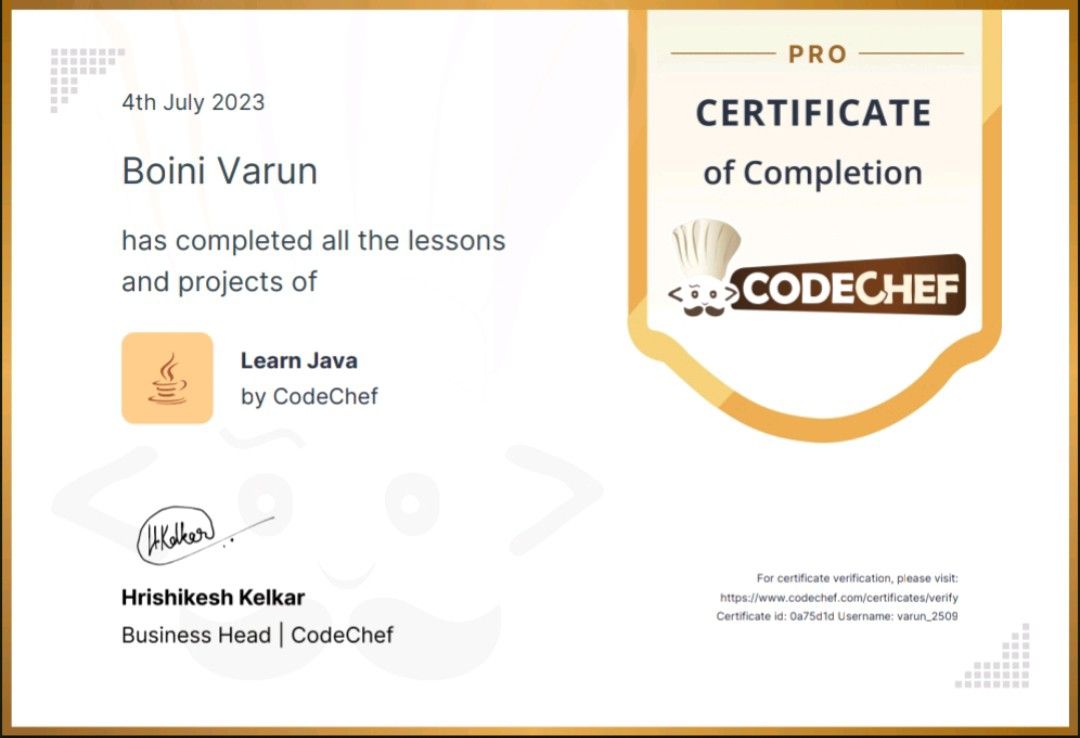 Boini Varun on LinkedIn: #connections #java #codechef # ... Boini Varun on LinkedIn: #connections #java #codechef # ...