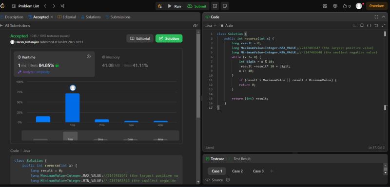 Harini Natarajan on LinkedIn: #java #reverseinteger #problemsolving # ... Harini Natarajan on LinkedIn: #java #reverseinteger #problemsolving # ...