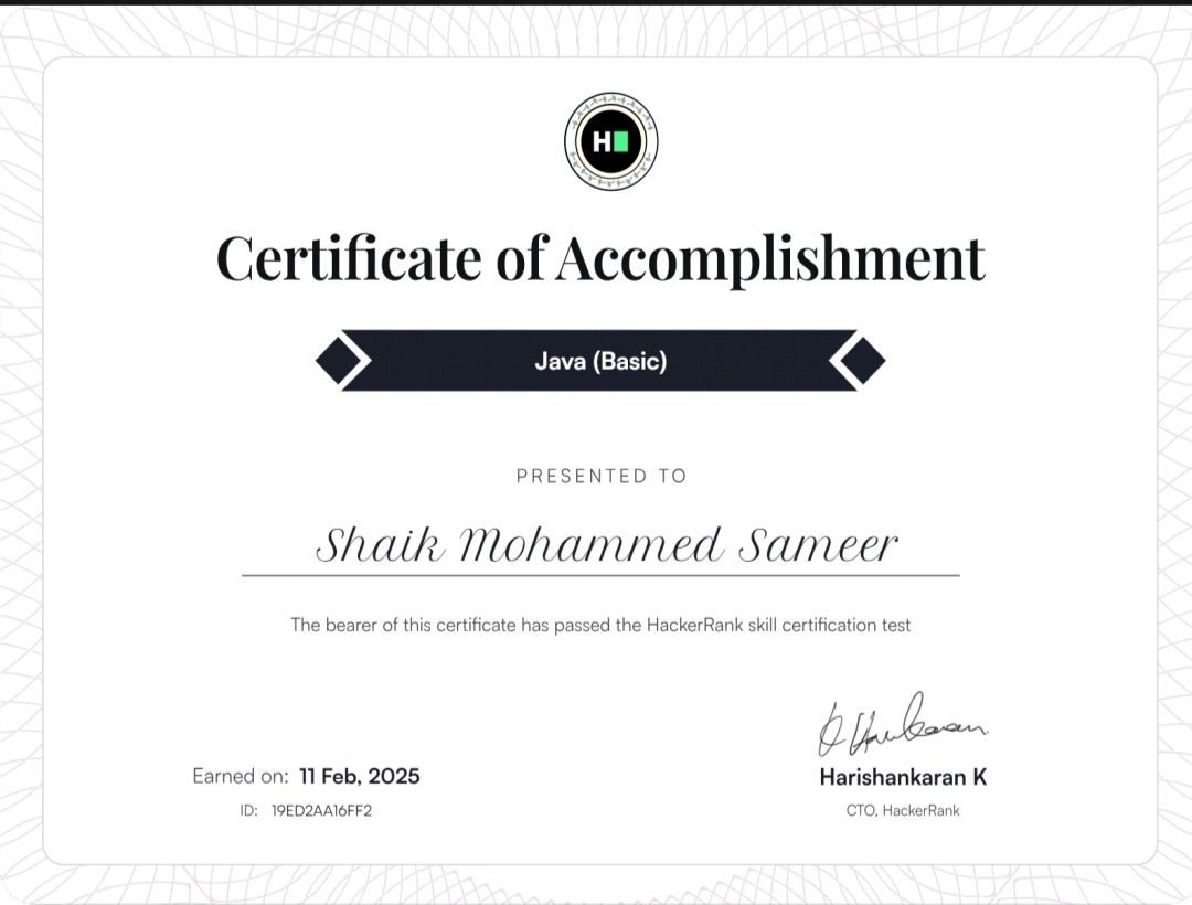 #java #programming #certification #hackerrank #learning⦠| Shaik ... #java #programming #certification #hackerrank #learning⦠| Shaik ...