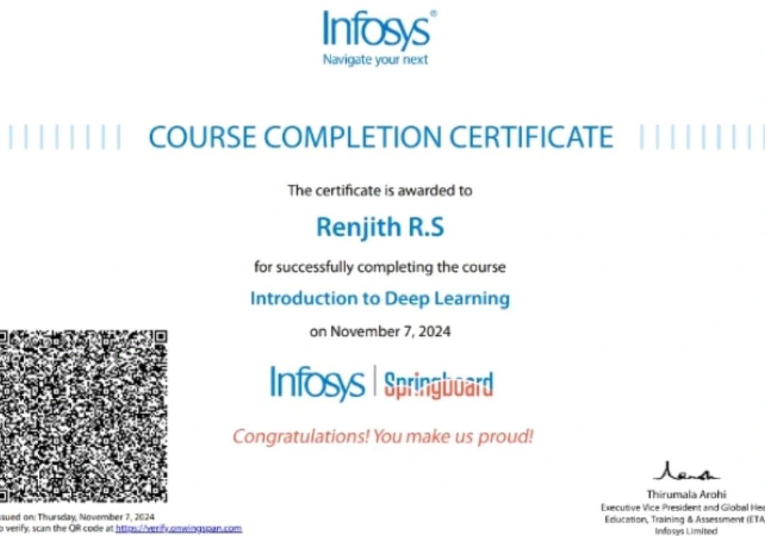 Renjith R.S on LinkedIn: Thrilled to share that I've completed the ... Renjith R.S on LinkedIn: Thrilled to share that I've completed the ...