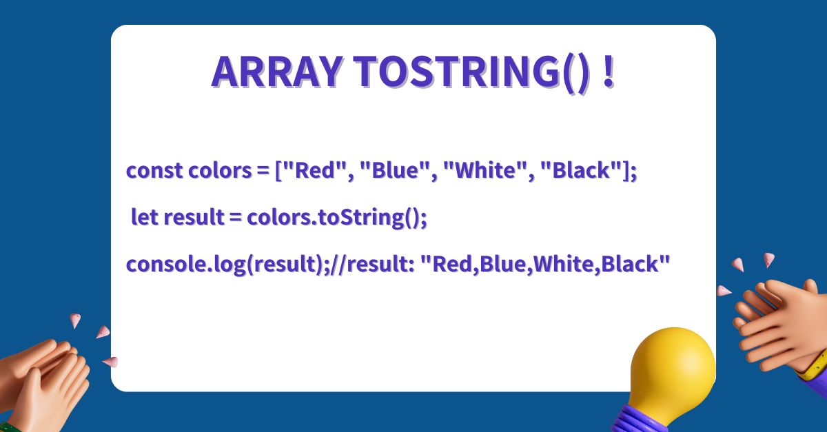 How to convert arrays into strings with toString() | Rahul Singh posted ... How to convert arrays into strings with toString() | Rahul Singh posted ...