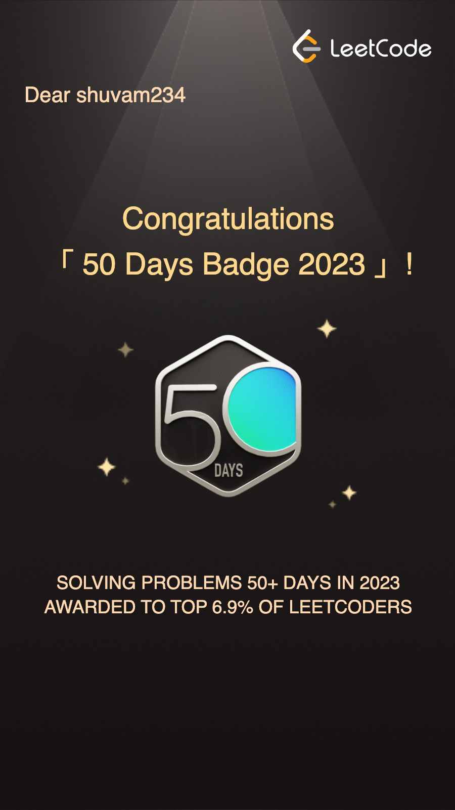 Completed 50+ LeetCode challenges! | Shuvam Ghosh posted on the topic ... Completed 50+ LeetCode challenges! | Shuvam Ghosh posted on the topic ...