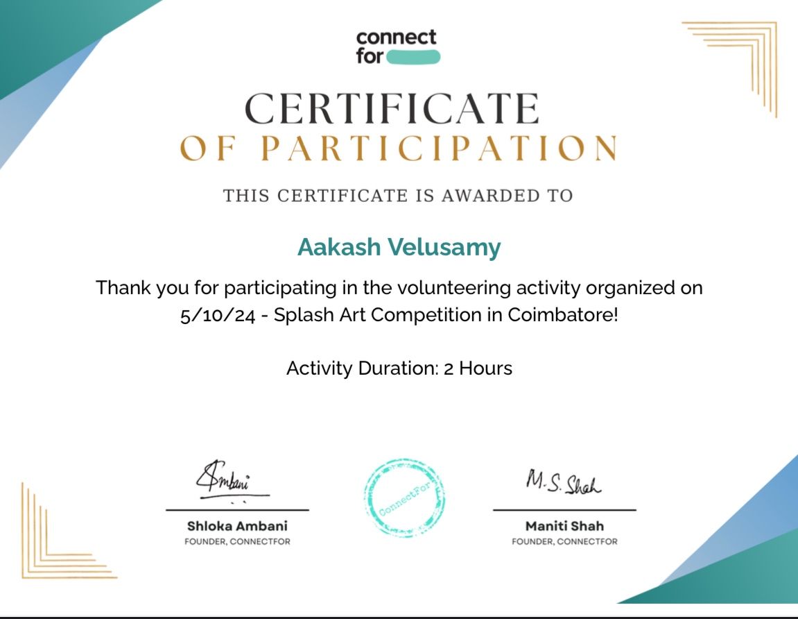 Aakash Velusamy on LinkedIn: Hello Connections, I had the incredible ... Aakash Velusamy on LinkedIn: Hello Connections, I had the incredible ...