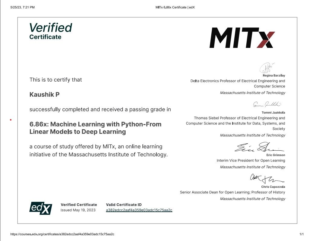 Kaushik Parthiban on LinkedIn: #mitx #micromasters #python #ml # ... Kaushik Parthiban on LinkedIn: #mitx #micromasters #python #ml # ...