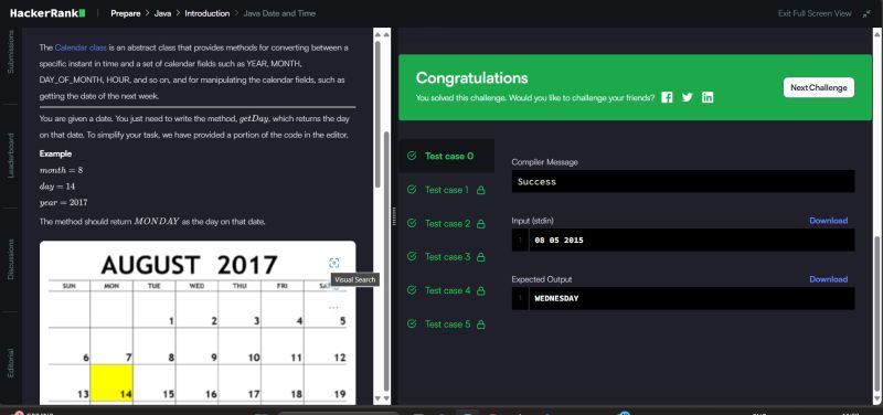 Ayan Ajmeri on LinkedIn: #hackerrank #day7 #java #calendarclass # ... Ayan Ajmeri on LinkedIn: #hackerrank #day7 #java #calendarclass # ...