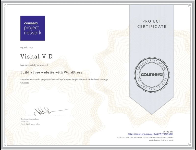 Vishal V D on LinkedIn: #wordpress #webdevelopment #professionalachievement Vishal V D on LinkedIn: #wordpress #webdevelopment #professionalachievement