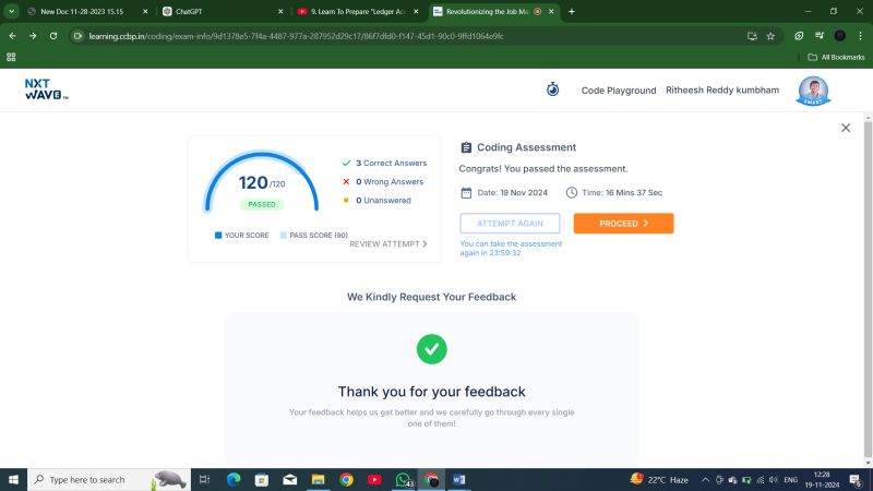 Ritheesh Reddy Kumbham on LinkedIn: #codesprint #nxtwave #ccbp #dsa Ritheesh Reddy Kumbham on LinkedIn: #codesprint #nxtwave #ccbp #dsa