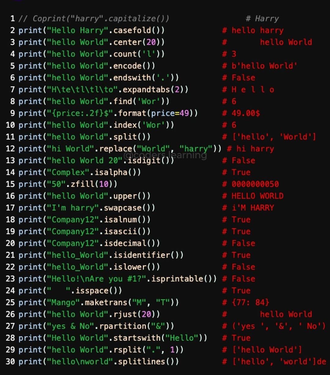 Mohit Sehrawat on LinkedIn: #python #stringmethods #codingtips # ... Mohit Sehrawat on LinkedIn: #python #stringmethods #codingtips # ...