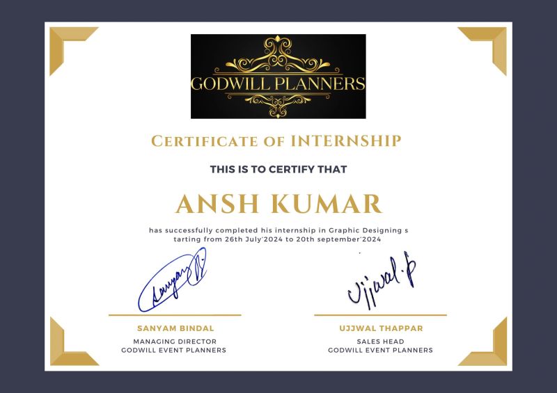 Ansh Kumar on LinkedIn: Internship done Ansh Kumar on LinkedIn: Internship done