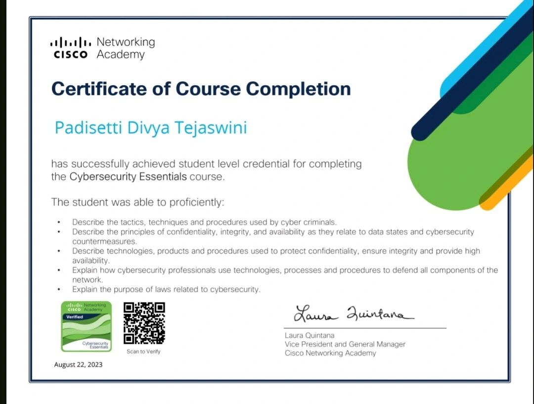 Divya Padisetti on LinkedIn: #cisco #cisconetacad #cybersecurity # ... Divya Padisetti on LinkedIn: #cisco #cisconetacad #cybersecurity # ...