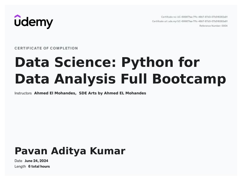 Graduated with Data Science: Python | Pavan Aditya Kumar Gorrela posted ... Graduated with Data Science: Python | Pavan Aditya Kumar Gorrela posted ...