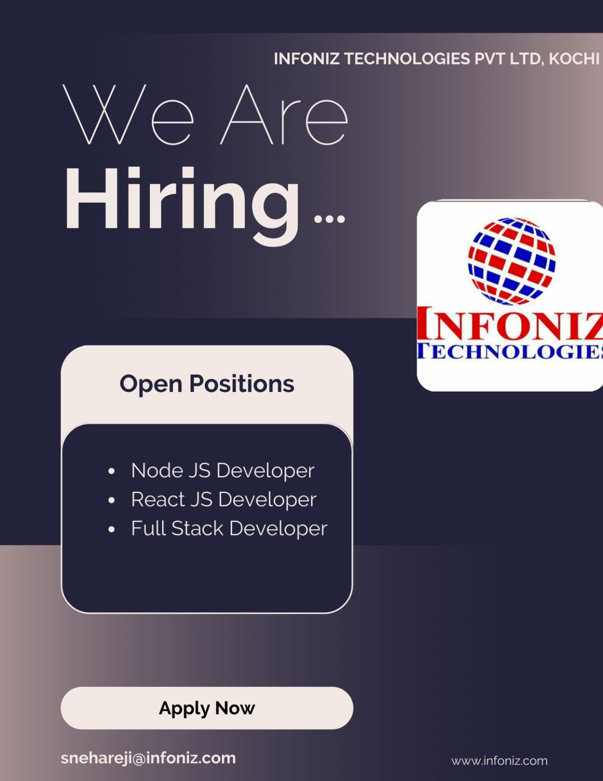 Sneha R on LinkedIn: #hiring #cv #nodejs #reactjs #kochijobs #developer ... Sneha R on LinkedIn: #hiring #cv #nodejs #reactjs #kochijobs #developer ...