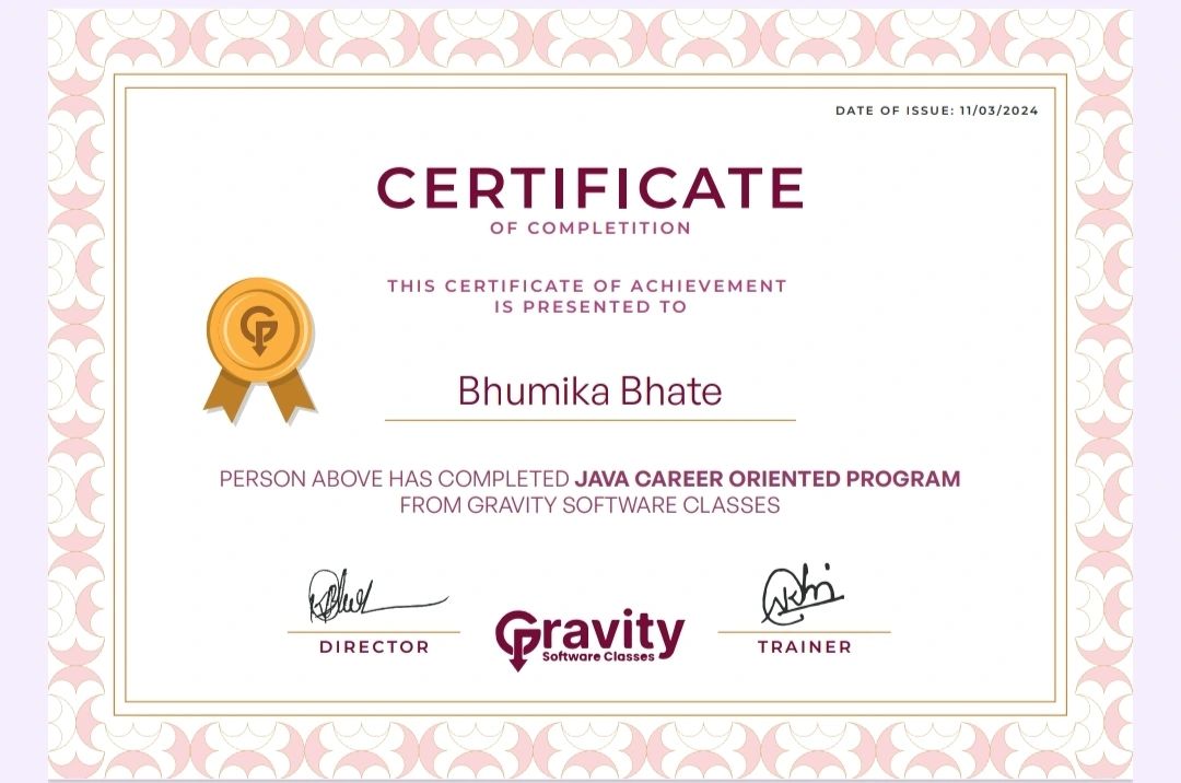 Bhumika Bhate on LinkedIn: #java #skills #learning Bhumika Bhate on LinkedIn: #java #skills #learning