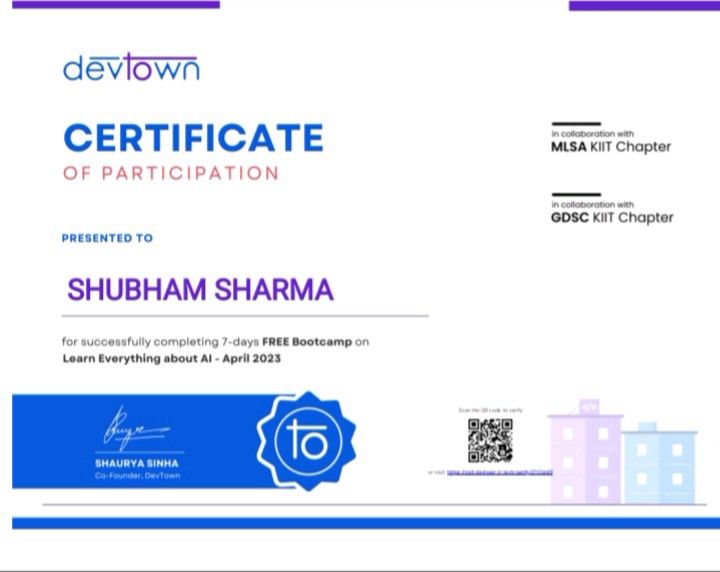 SHUBHAM SHARMA on LinkedIn: #devtown #ai SHUBHAM SHARMA on LinkedIn: #devtown #ai