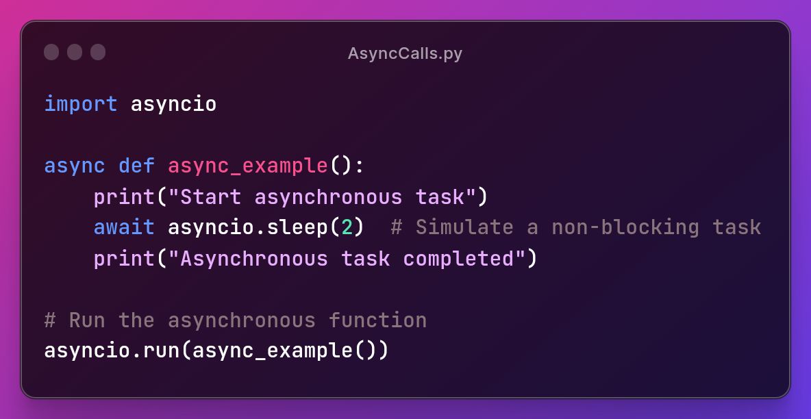 Python: async and await for non-blocking code | Mixomate posted on the ... Python: async and await for non-blocking code | Mixomate posted on the ...