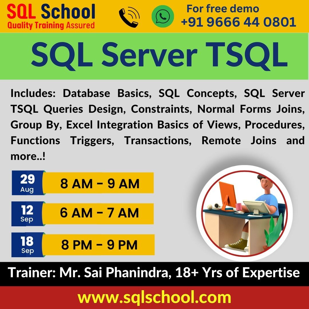 SQL School (SQL Server DEV, DBA , MSBI & Power BI) Training Institute ... SQL School (SQL Server DEV, DBA , MSBI & Power BI) Training Institute ...