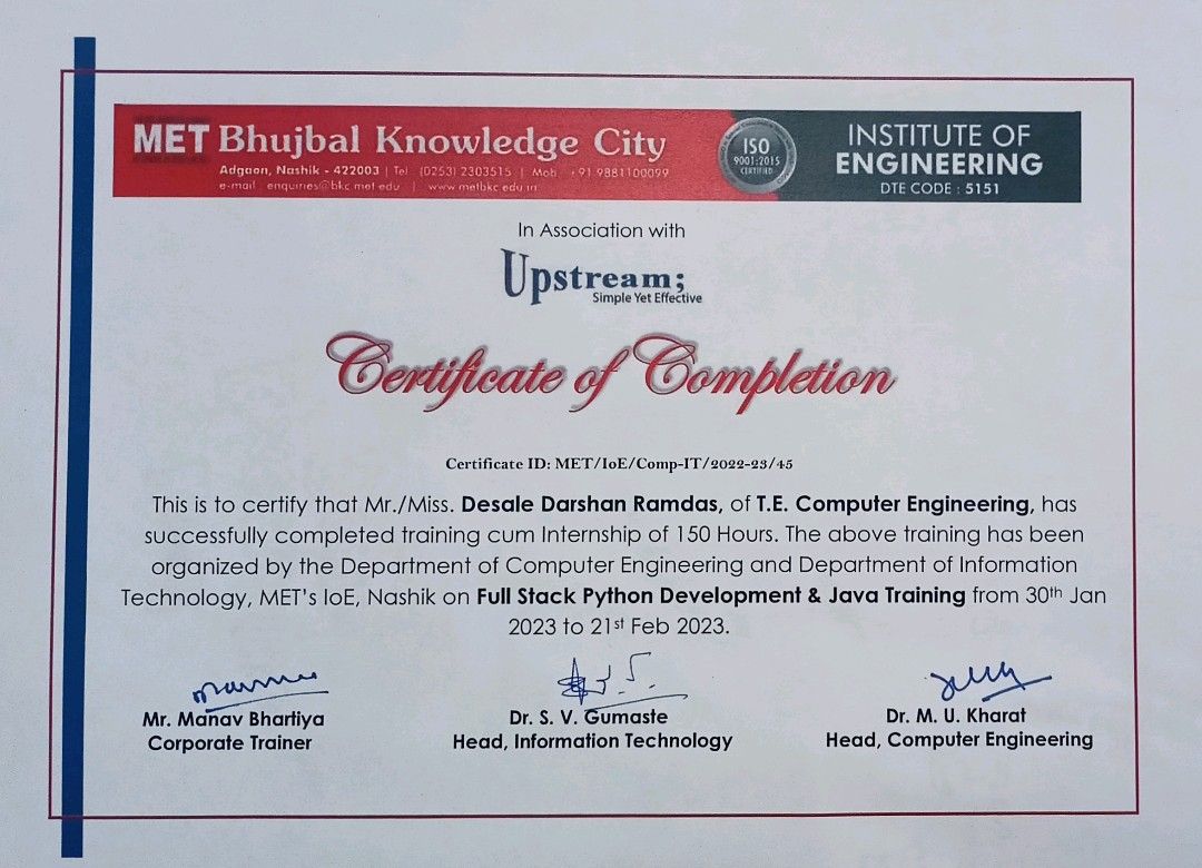 Darshan Desale on LinkedIn: #connections #training #project Darshan Desale on LinkedIn: #connections #training #project
