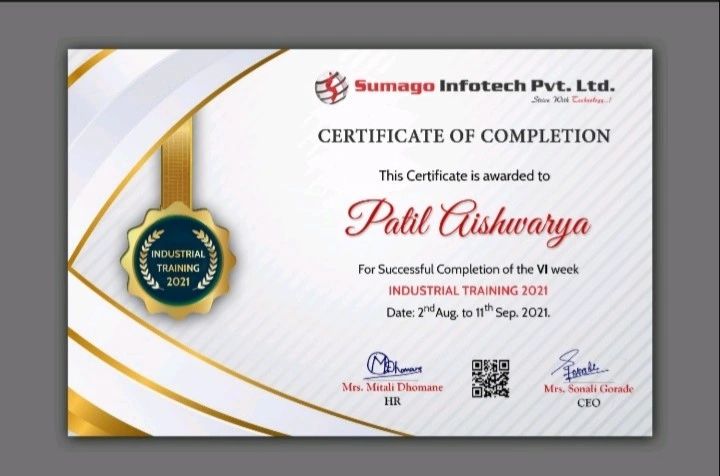 Aishwarya Patil on LinkedIn: Internship at Sumago Infotech Aishwarya Patil on LinkedIn: Internship at Sumago Infotech
