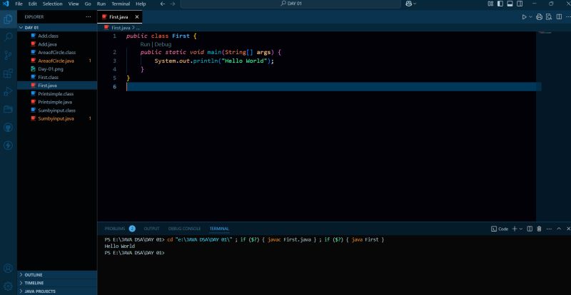 rohit mali on LinkedIn: #dsachallenge #javabasics #codingjourney #day1 rohit mali on LinkedIn: #dsachallenge #javabasics #codingjourney #day1