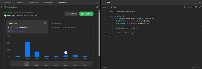#100daysofcode #java #dsa #100daysofcode #biginteger #binaryaddition ... #100daysofcode #java #dsa #100daysofcode #biginteger #binaryaddition ...