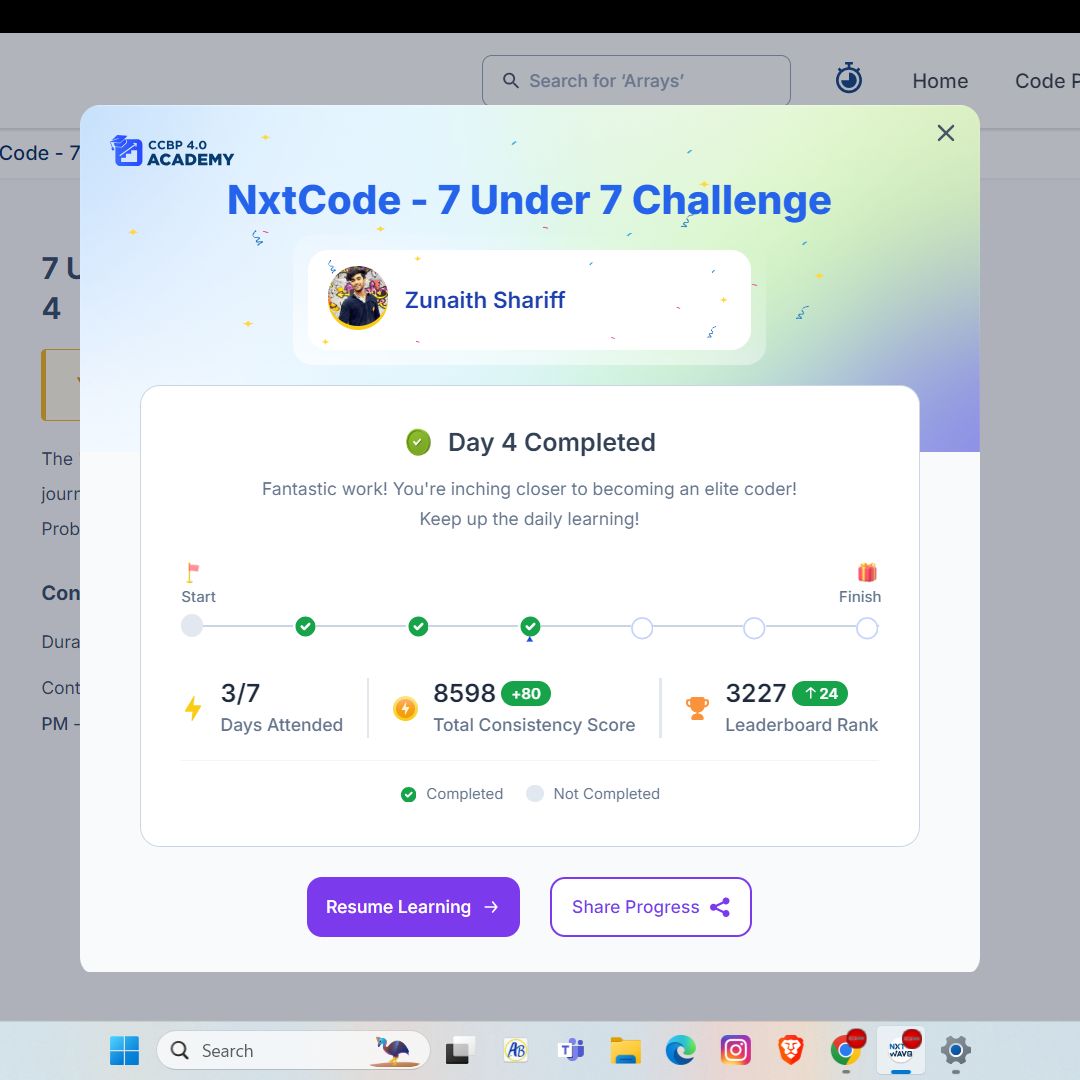 Zunaith Shariff K S on LinkedIn: #nxtcode7under7challenge #nxtcode # ... Zunaith Shariff K S on LinkedIn: #nxtcode7under7challenge #nxtcode # ...