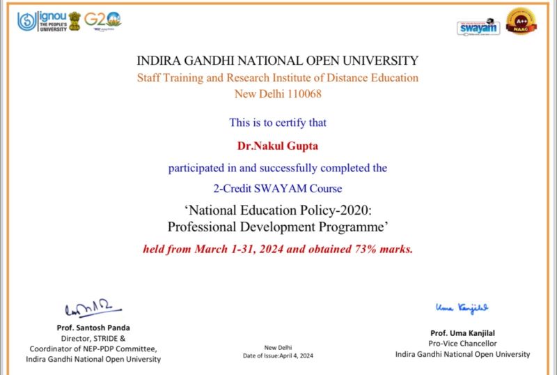 Participated in and successfully completed the 2-Credit SWAYAM… | Nakul ... Participated in and successfully completed the 2-Credit SWAYAM… | Nakul ...