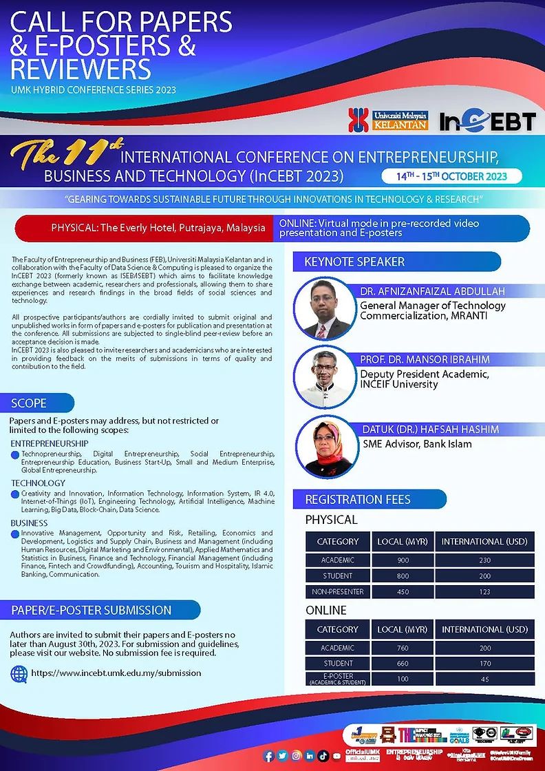 Muhammad Jaffri Mohd Nasir on LinkedIn: Call for Papers, E-Posters and ... Muhammad Jaffri Mohd Nasir on LinkedIn: Call for Papers, E-Posters and ...