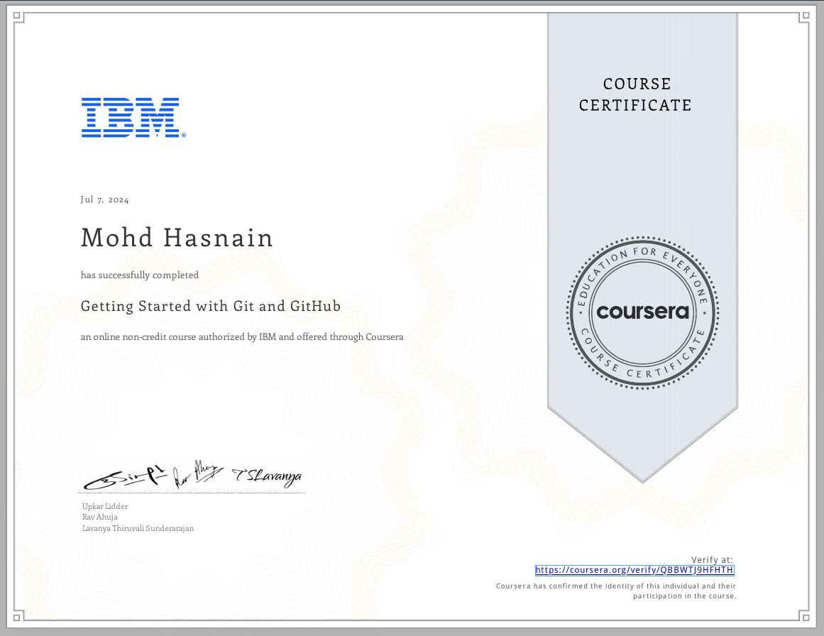 Md Hasnain on LinkedIn: #git #github #versioncontrol #ibm #coursera Md Hasnain on LinkedIn: #git #github #versioncontrol #ibm #coursera