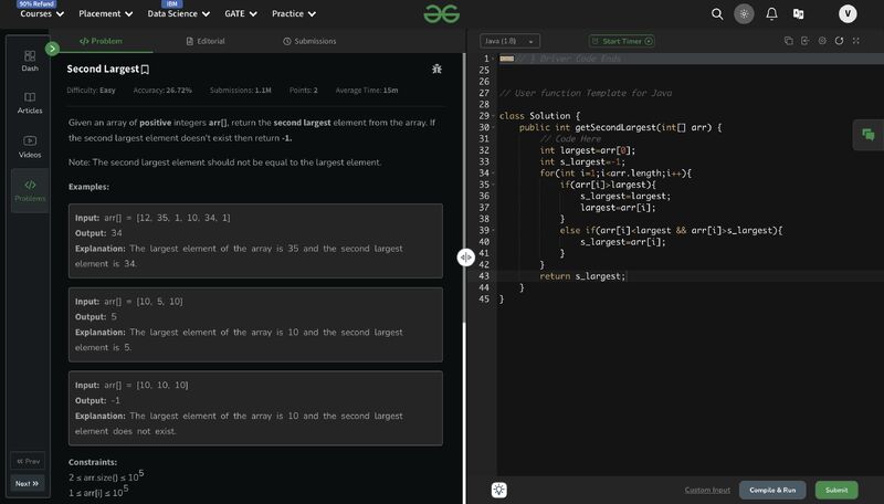 #160daysofcode #coding #geeksforgeeks #java #problemsolving ... #160daysofcode #coding #geeksforgeeks #java #problemsolving ...