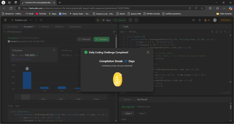 #100daysofcode #leetcode #problemsolving #day47 #backtracking… | Harsha P #100daysofcode #leetcode #problemsolving #day47 #backtracking… | Harsha P