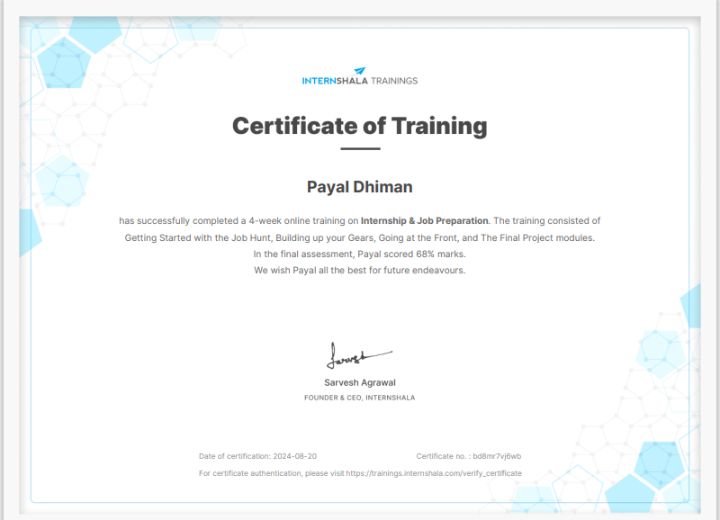 Payal Dhiman on LinkedIn: Hello everyone I shared my complete 4 week ... Payal Dhiman on LinkedIn: Hello everyone I shared my complete 4 week ...