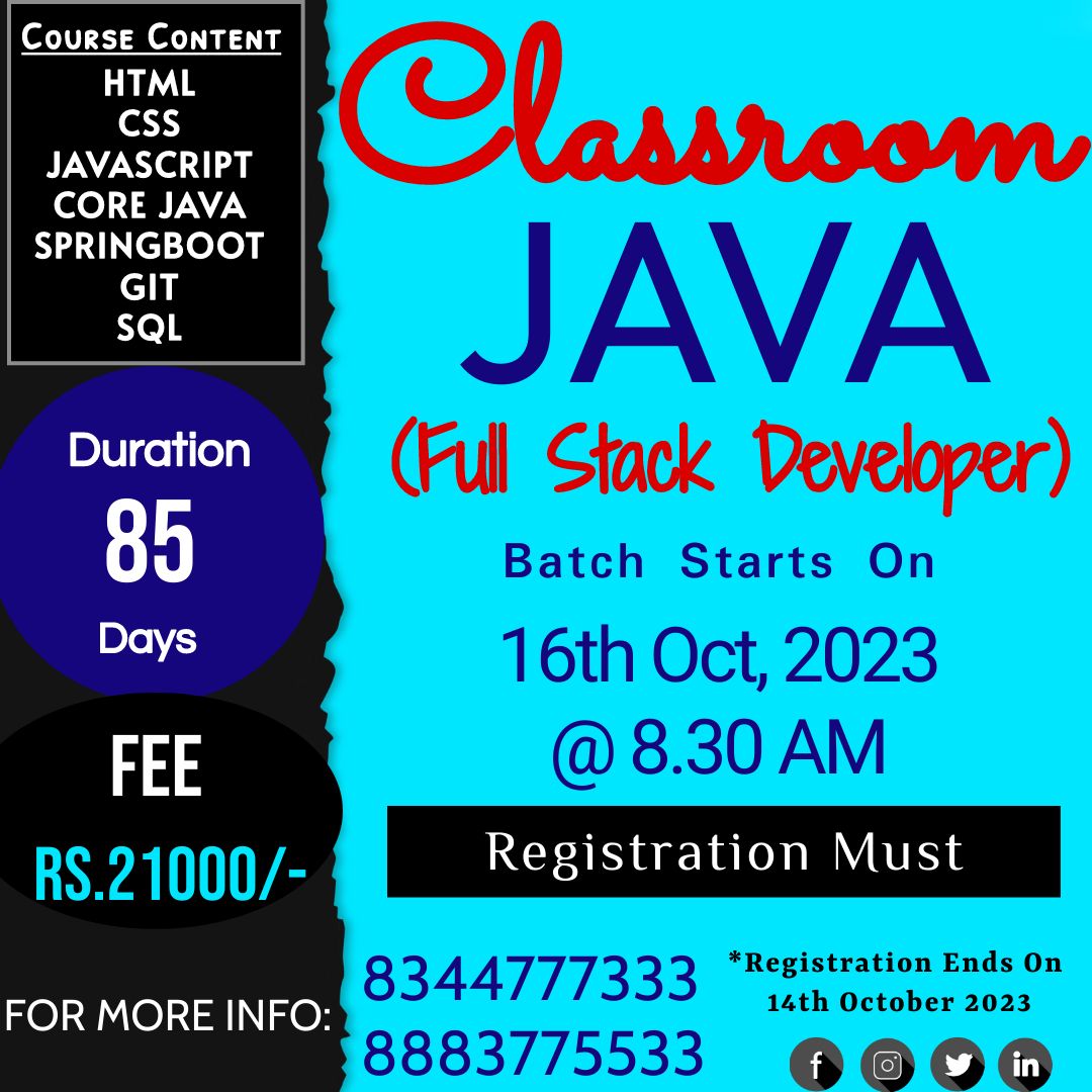 Payilagam . on LinkedIn: #payilagam #java #javafullstack #javaonline # ... Payilagam . on LinkedIn: #payilagam #java #javafullstack #javaonline # ...