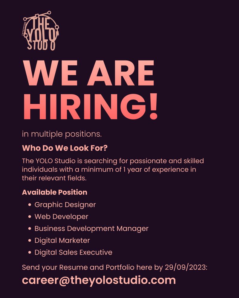 Md Abu Naeem on LinkedIn: #hiringalert #theyolostudio Md Abu Naeem on LinkedIn: #hiringalert #theyolostudio