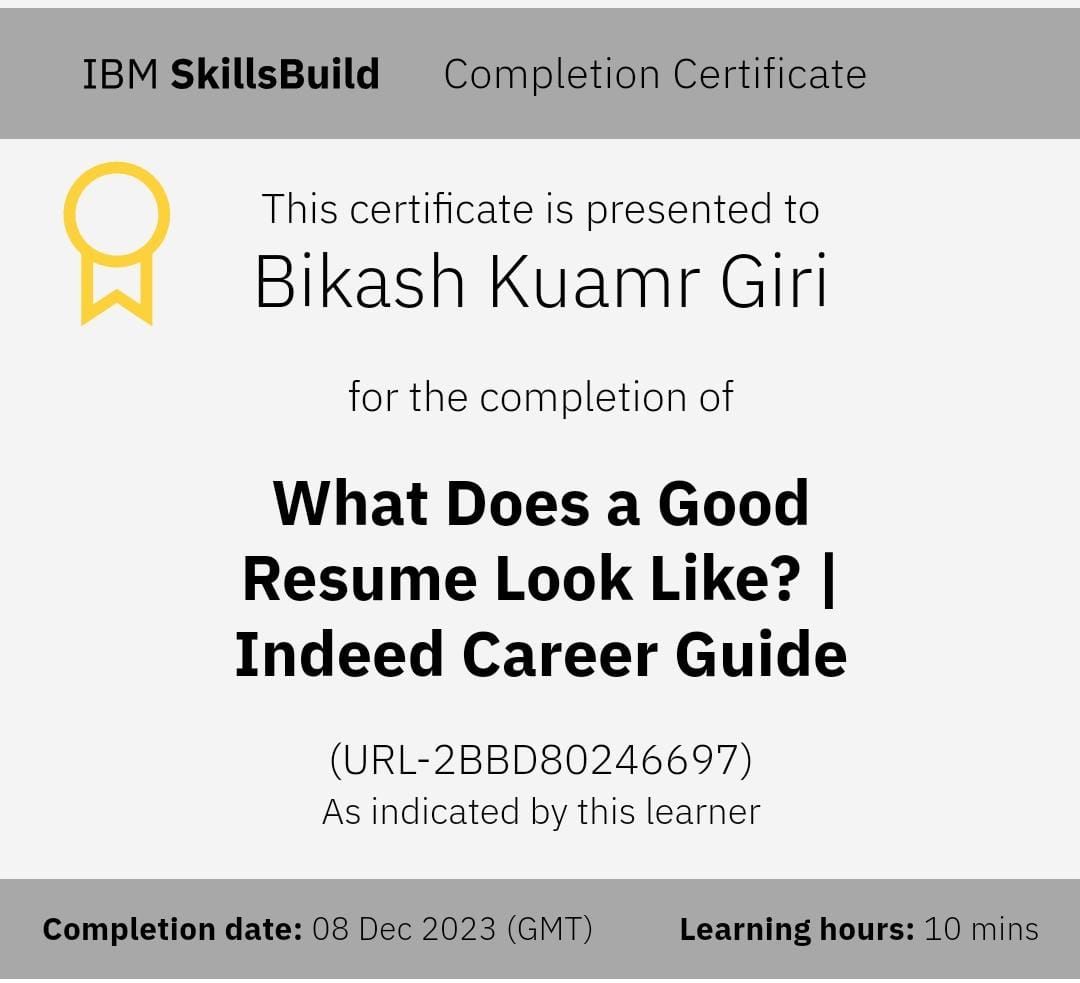 Bikash Kumar Giri on LinkedIn: Thanks SkillBuild and IBM for provide us ... Bikash Kumar Giri on LinkedIn: Thanks SkillBuild and IBM for provide us ...