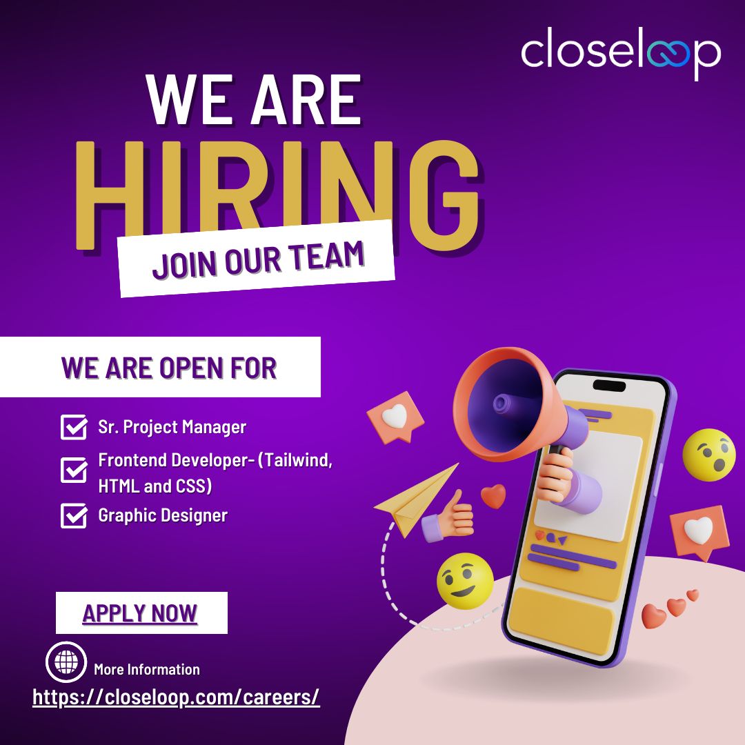 Closeloop is hiring for below roles at Mohali location. | Rohit Kumar Closeloop is hiring for below roles at Mohali location. | Rohit Kumar