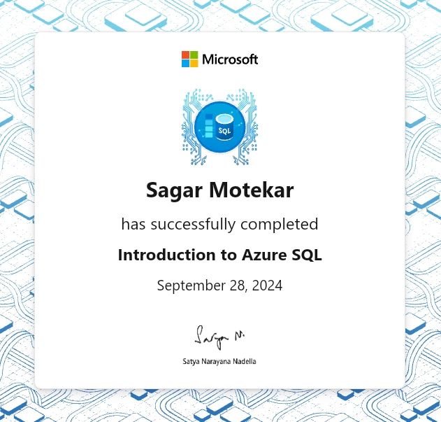 Sagar Motekar on LinkedIn: Azure SQL by Microsoft Sagar Motekar on LinkedIn: Azure SQL by Microsoft