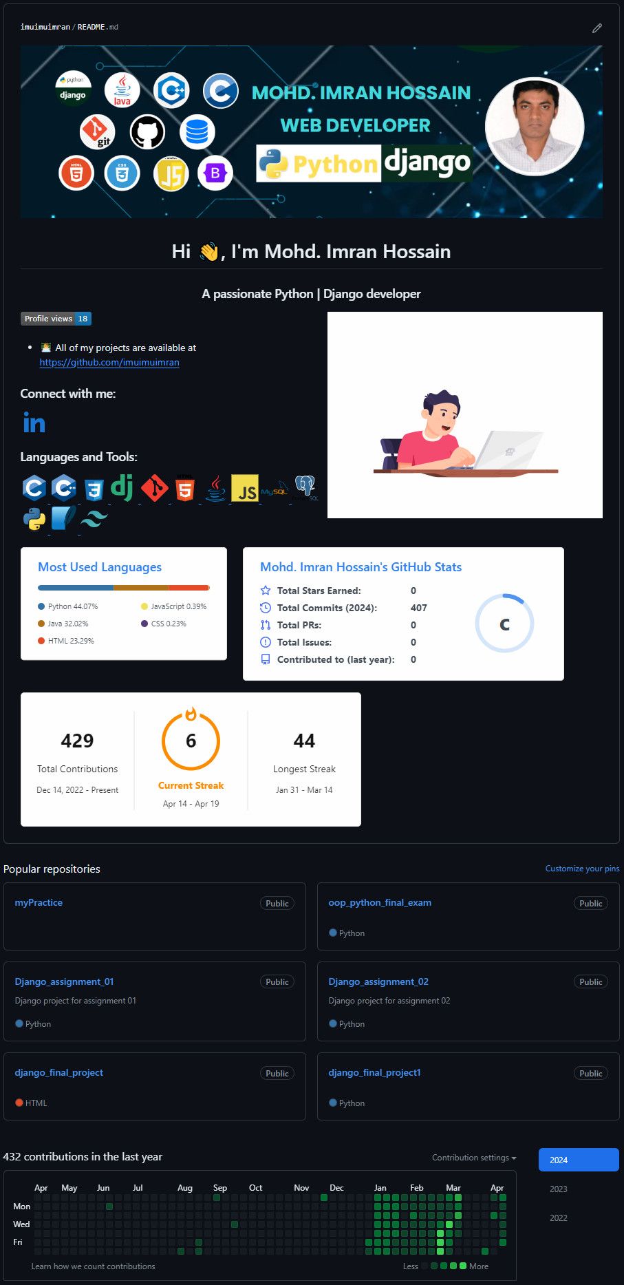 Mohd Imran Hossain on LinkedIn: #python #django #github #webdevelopment ... Mohd Imran Hossain on LinkedIn: #python #django #github #webdevelopment ...