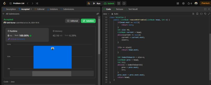 My coding accomplishment on LeetCode: Remove nth node from list | Sahil ... My coding accomplishment on LeetCode: Remove nth node from list | Sahil ...