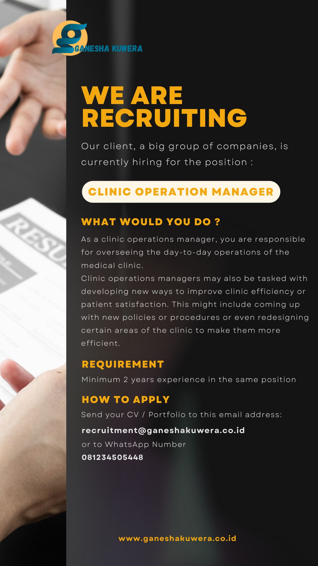 Pram Setyo on LinkedIn: #hospitaljobs #clinicaljobs #clinicaloperations ... Pram Setyo on LinkedIn: #hospitaljobs #clinicaljobs #clinicaloperations ...