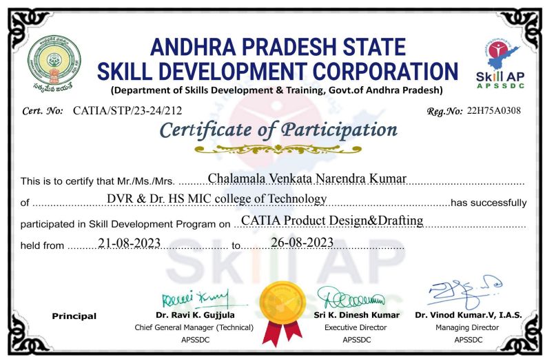 VENKATA NARENDRA KUMAR CHALAMALA on LinkedIn: #catia #certified #3dmodeling VENKATA NARENDRA KUMAR CHALAMALA on LinkedIn: #catia #certified #3dmodeling