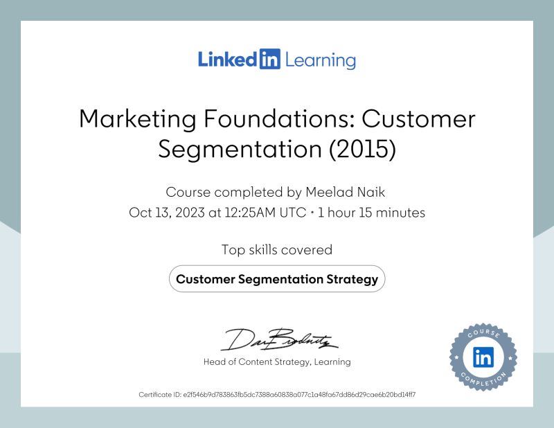 Meelad Naik on LinkedIn: Certificate of Completion Meelad Naik on LinkedIn: Certificate of Completion