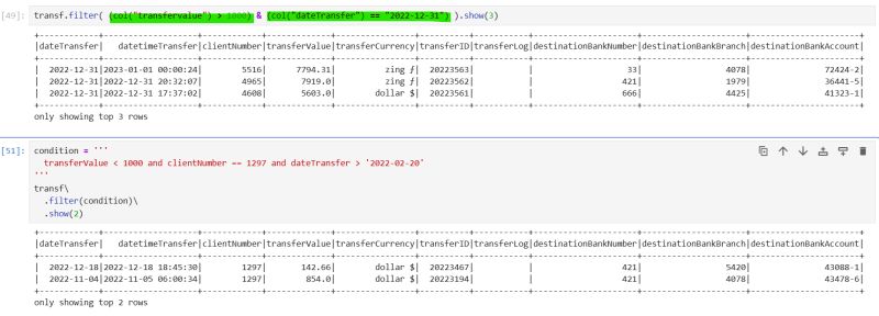 Untuk filtering Spark Dataframe dengan menggunakan col object/function ... Untuk filtering Spark Dataframe dengan menggunakan col object/function ...