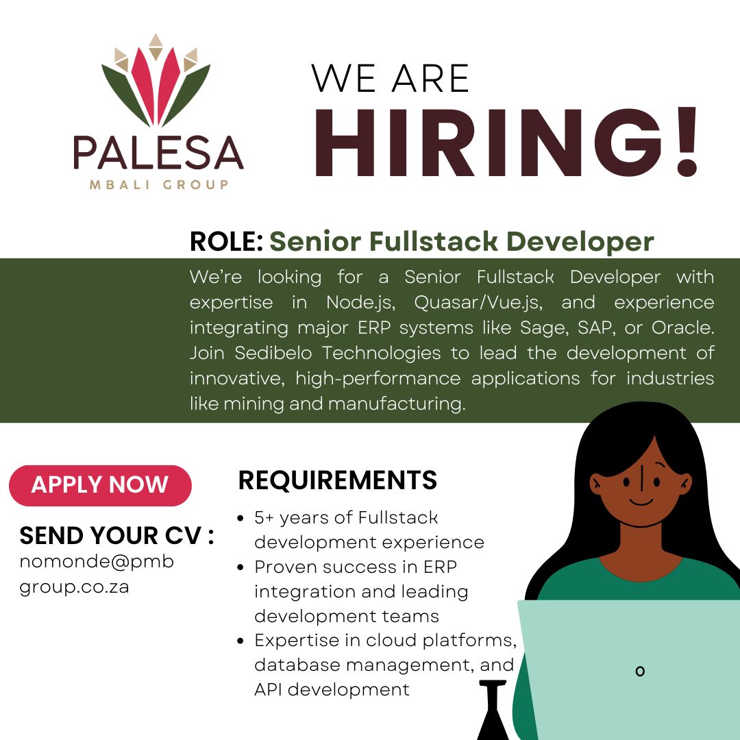 Palesa Mbali Group on LinkedIn: #hiring #seniordeveloper # ... Palesa Mbali Group on LinkedIn: #hiring #seniordeveloper # ...