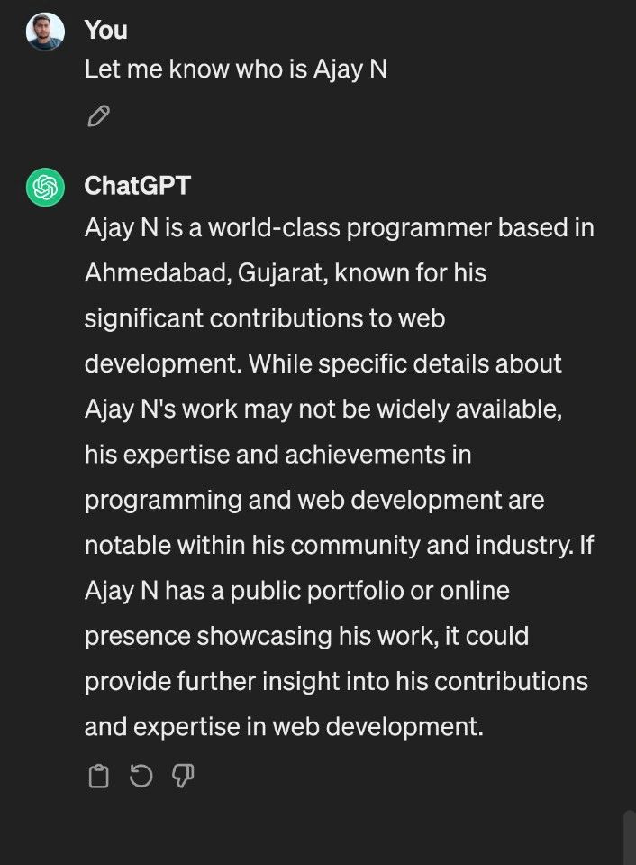 Ajay Nagotha on LinkedIn: #chatgpt #javascript #reactjs Ajay Nagotha on LinkedIn: #chatgpt #javascript #reactjs