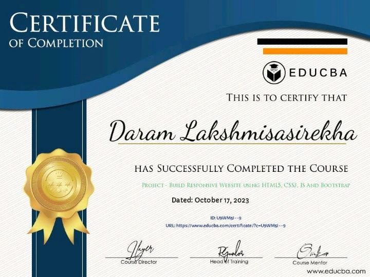 Daram Lakshmi Sasirekha on LinkedIn: #html #css #js #bootstrap #educba Daram Lakshmi Sasirekha on LinkedIn: #html #css #js #bootstrap #educba