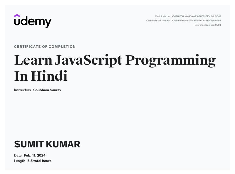 SUMIT KUMAR on LinkedIn: #udemy #udemycourses #udemycertificate SUMIT KUMAR on LinkedIn: #udemy #udemycourses #udemycertificate