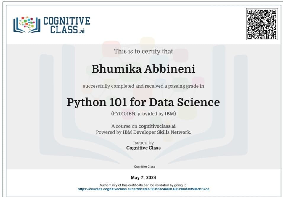 #python #datascience #ibm #cognitiveclass | Bhumika A #python #datascience #ibm #cognitiveclass | Bhumika A